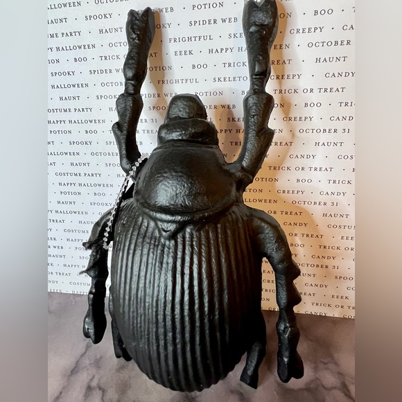 haunted manor | Holiday | Halloween Large Black Metal Beetle Spooky ...